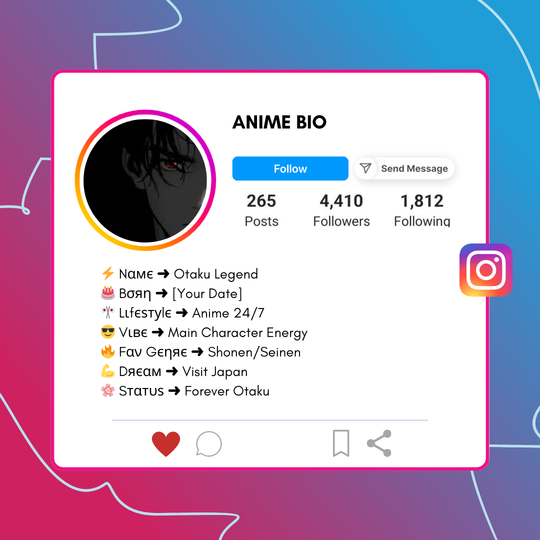 500+ Best Anime Bio for Instagram - Unique & Stylish Collection
