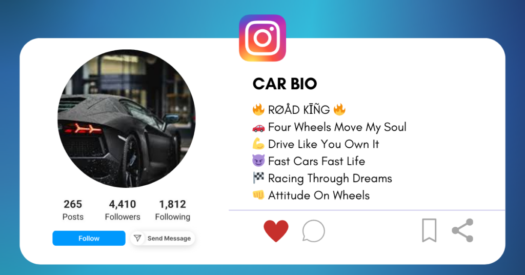 200+ Best Car Lover Bio for Instagram Profile Ideas