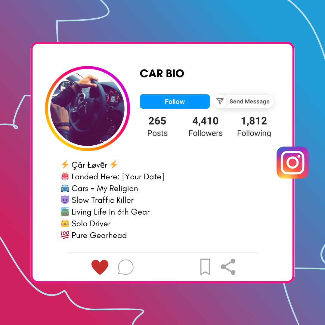 200+ Best Car Lover Bio for Instagram Profile Ideas