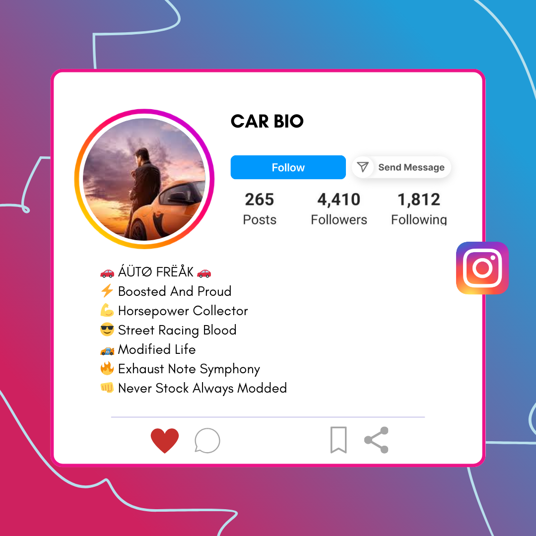 200+ Best Car Lover Bio for Instagram Profile Ideas